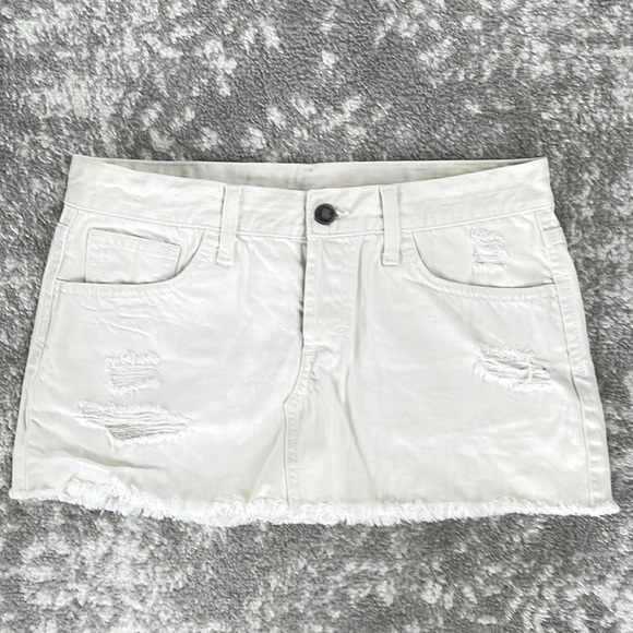 Topshop | Skirts | Topshop Micro Mini Distressed Denim Skirt Size Us 6 ...